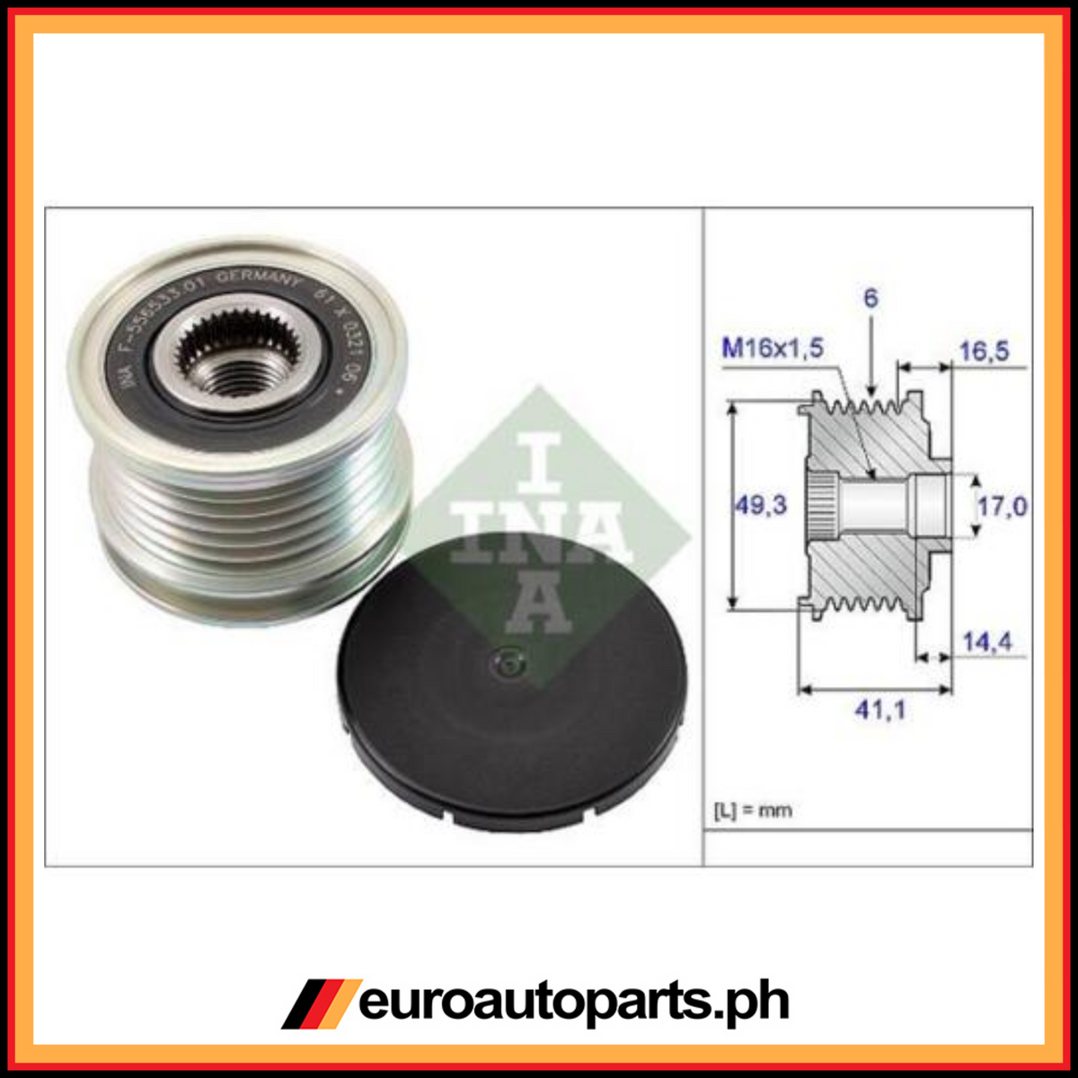 Alternator Pulley / 1231 7 576 515 / Ina / Mini Cooper – Euro Auto Parts Center Inc.